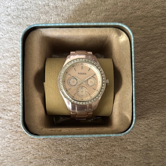 Fossil | Accessories | Fossil Blush Pink Chronograph Watch | Poshmark